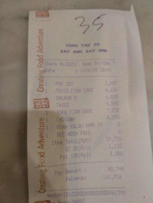 Menu at Yong Tau Fu restaurant, Bekasi Regency, Eat and Eat Grand ...