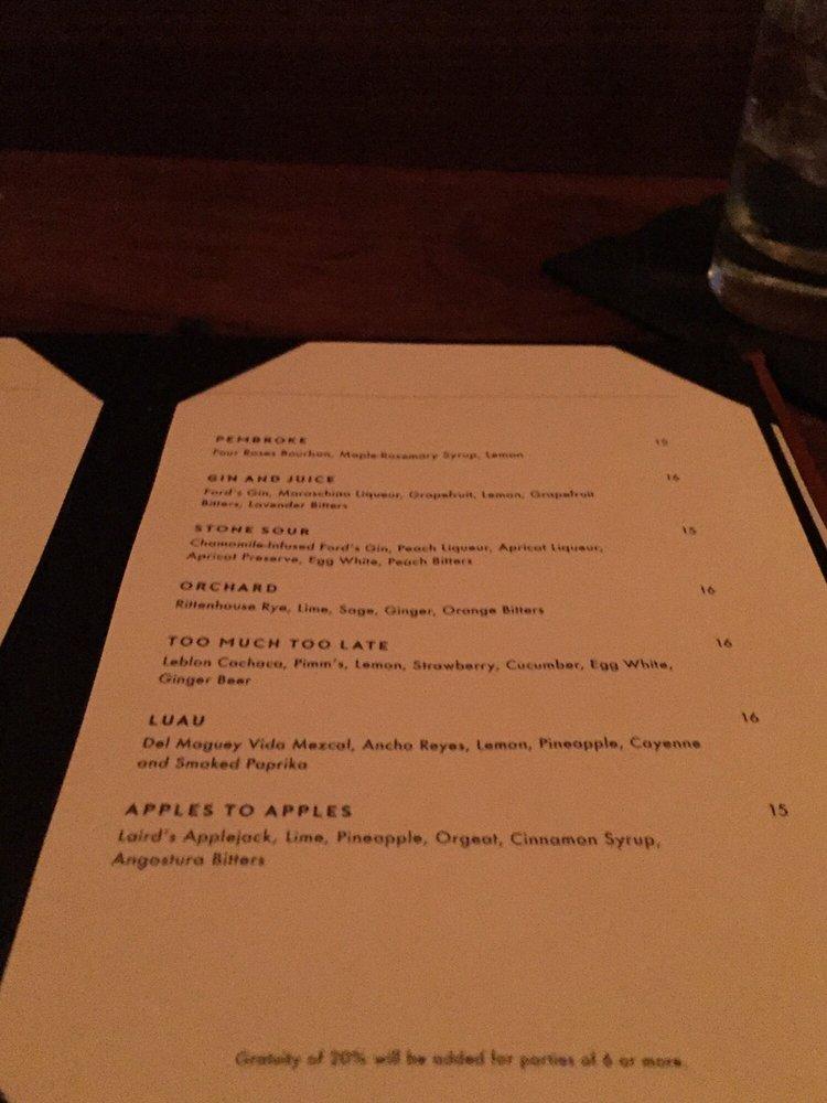 Menu at Analogue pub & bar, New York City