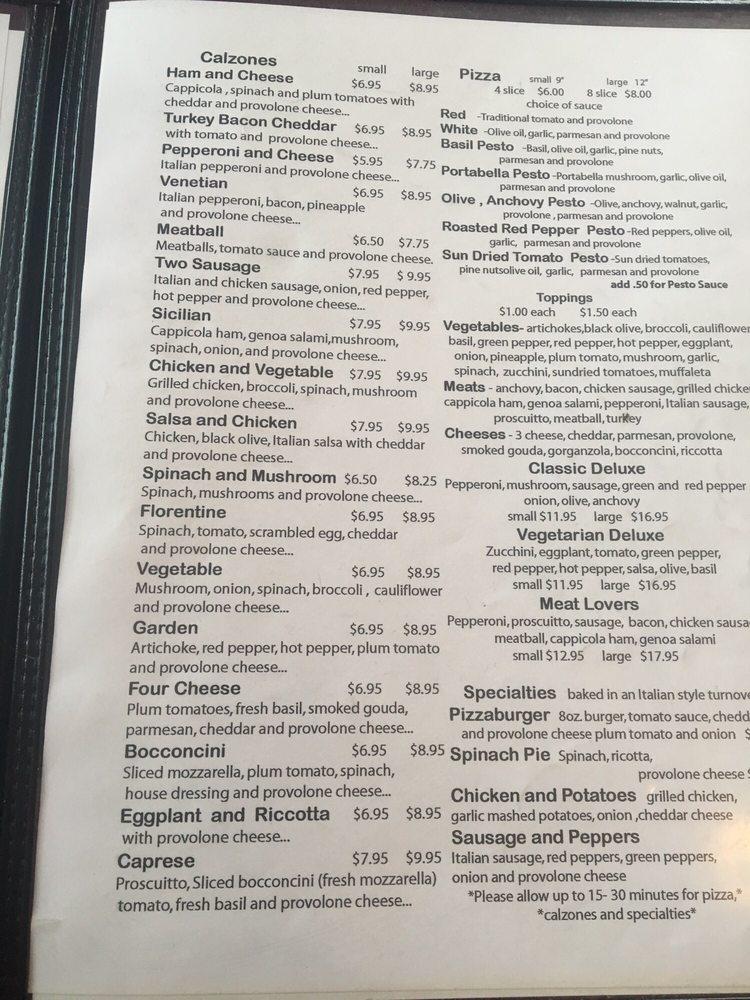 Menu at Scotti's Italian Eatery pizzeria, Cleveland