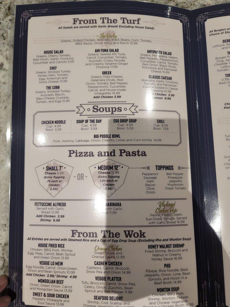 Menu at The Derby Room Perris pub & bar, Perris
