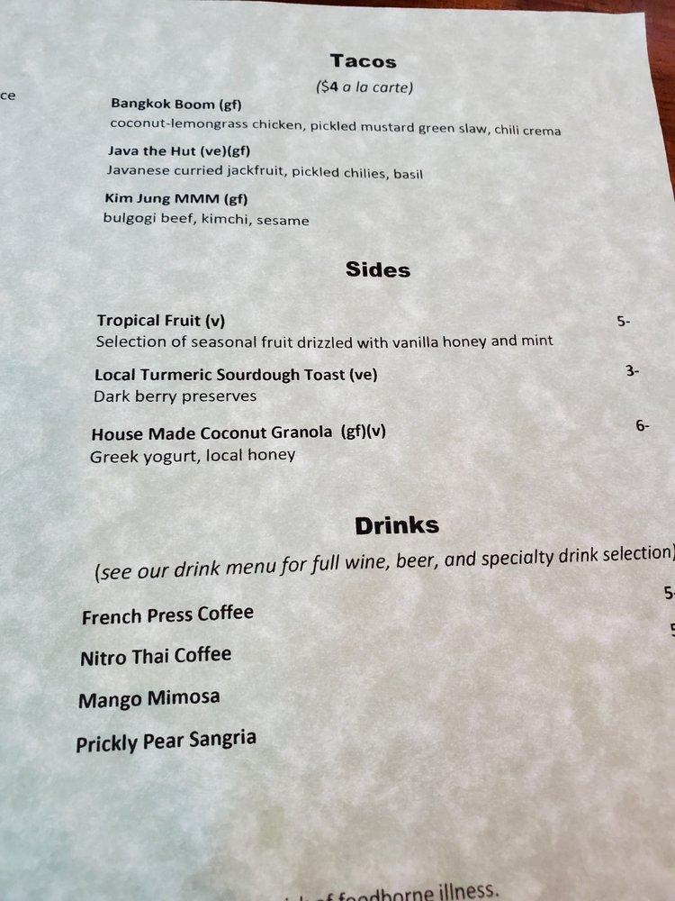 Menu at Caracara Restaurant and Bar, Dunedin