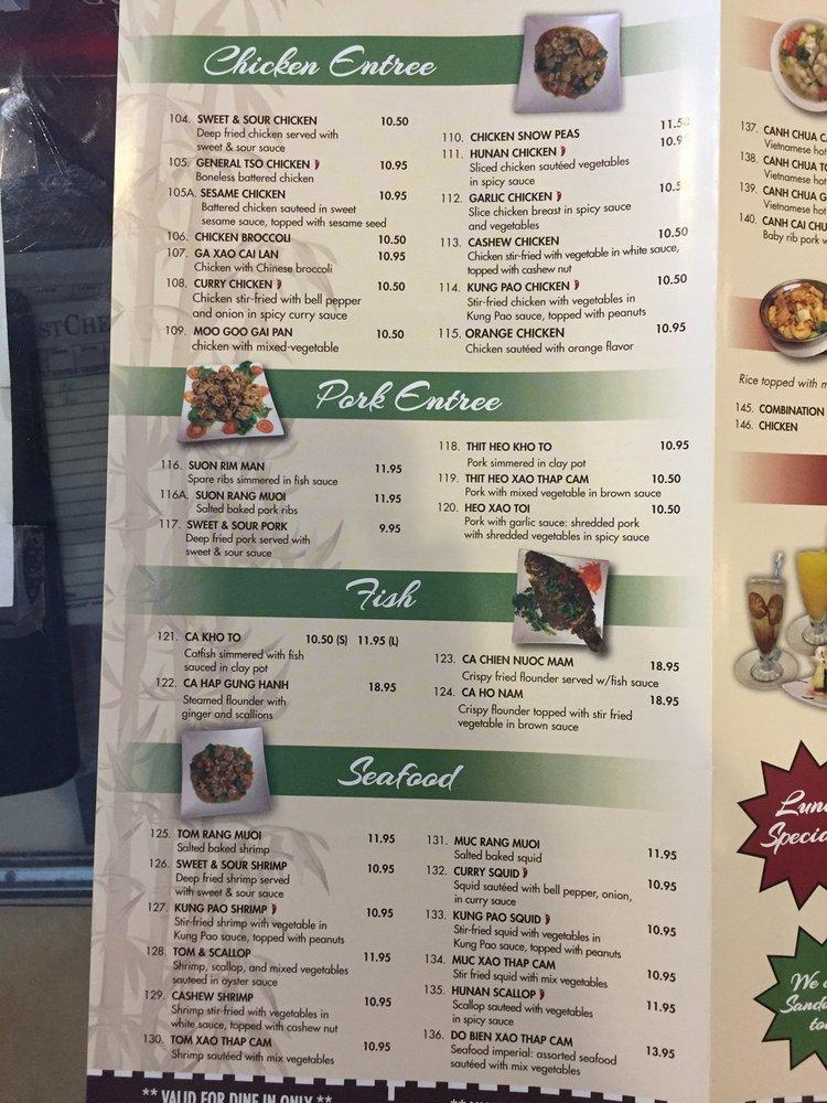 Menu at Pho Hang & Grill restaurant, Houston