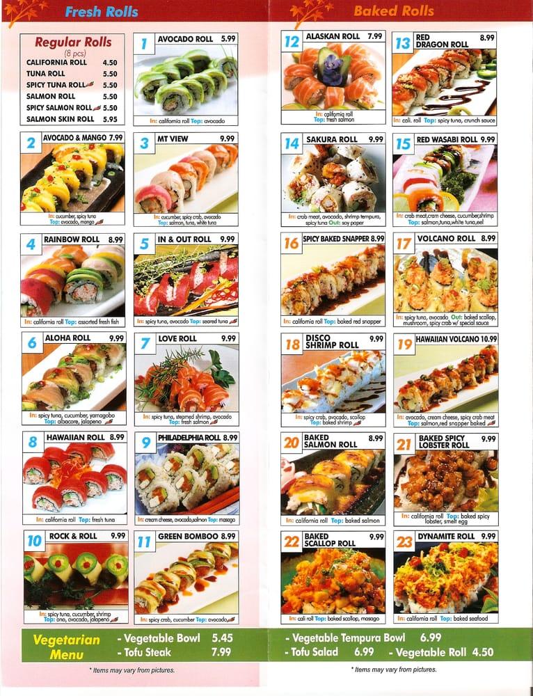 Menu at Red Wasabi restaurant, Loma Linda