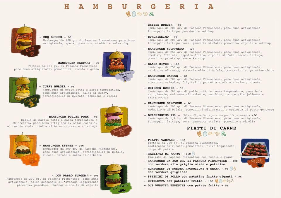 Menu at River Pub, Mirano
