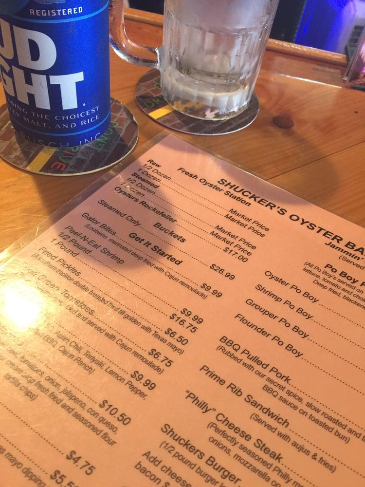 Menu at Shucker's Oyster Bar, Fernandina Beach, Old Nassauville Rd