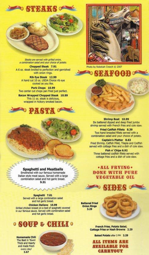 Menu at Merry Go Round Restaurant, Evansville