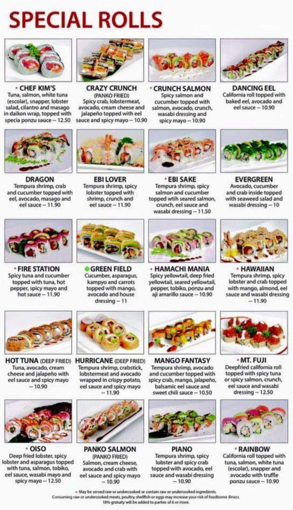 Menu at Oiso Sushi and Korean restaurant, Cary