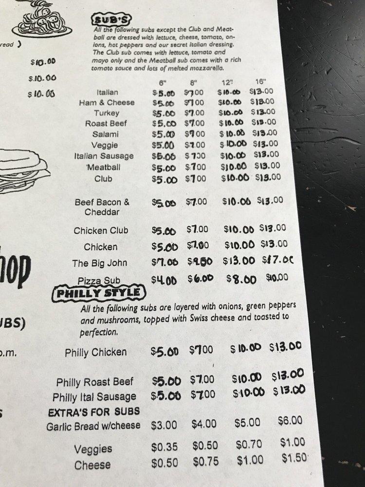 Menu at Susie's Sub Shop pizzeria, Columbus, Karl Rd
