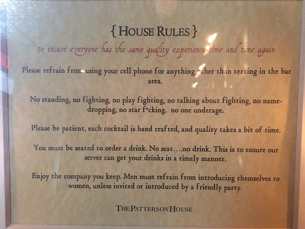 Menu at The Patterson House pub & bar, Nashville