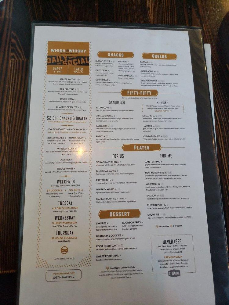 Menu at Whisk & Whisky pub & bar, Flagstaff
