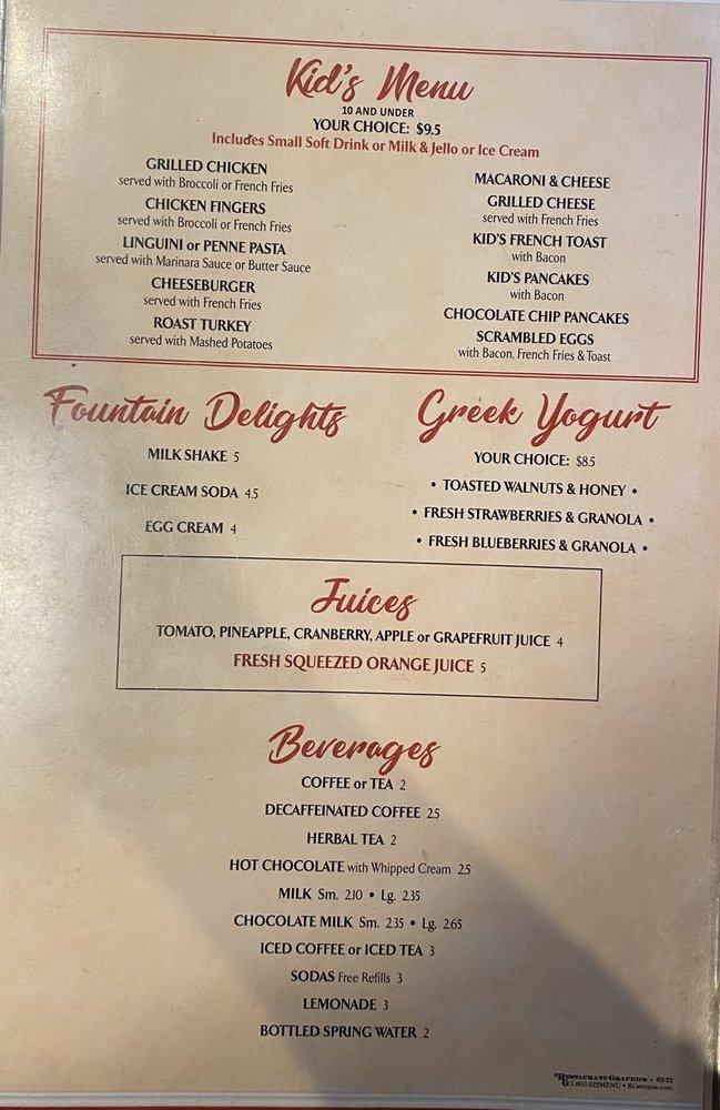 Menu at D lux Diner pub & bar, Middletown