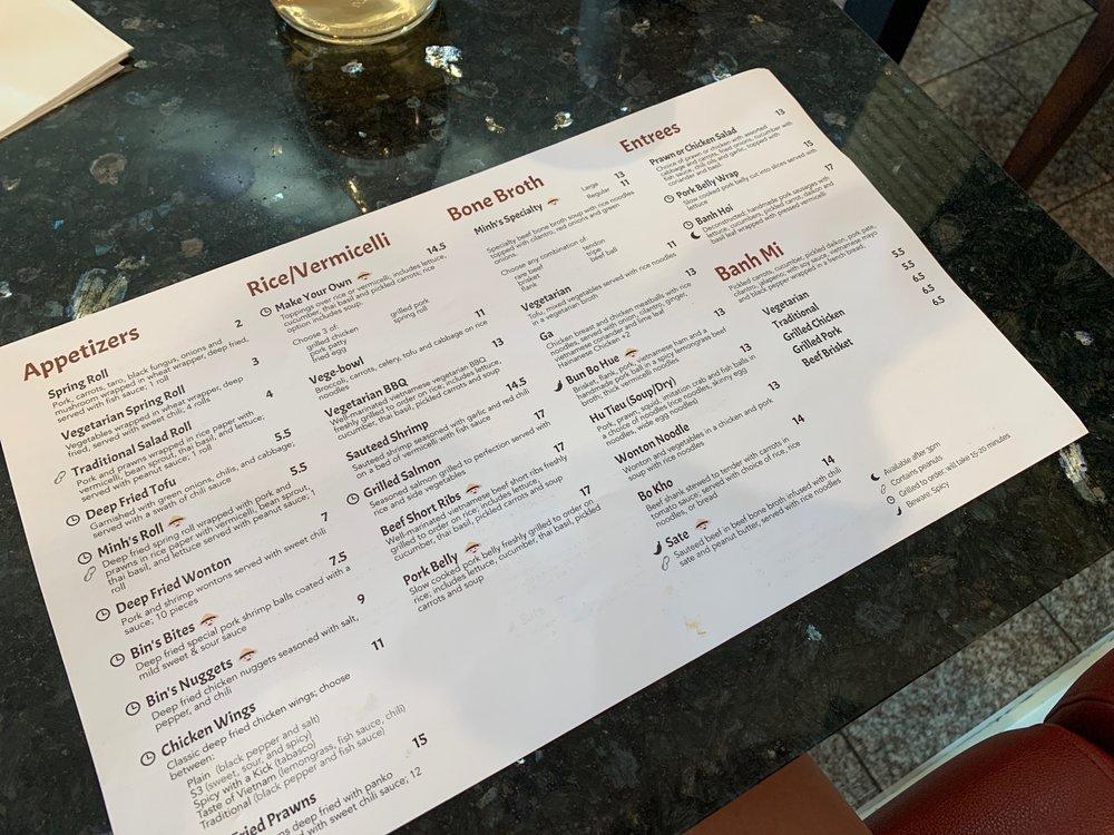 Menu at Little Minh's Kitchen restaurant, Burnaby, Market Crossing