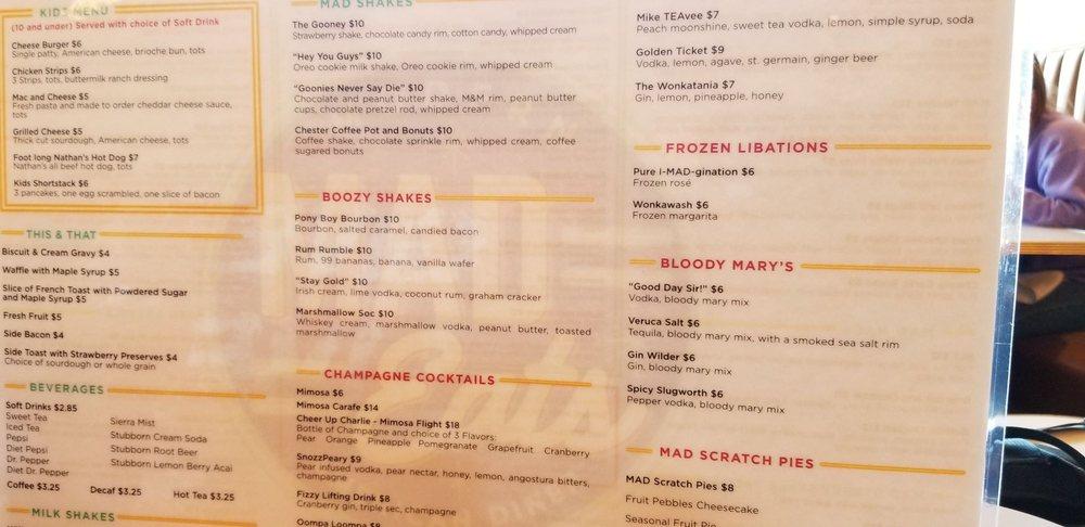 Menu at MAD Eats pub & bar, Owasso