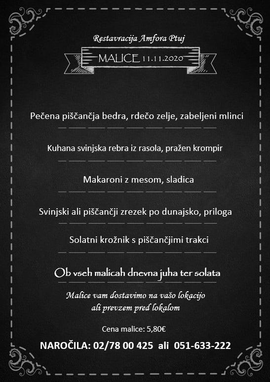 Menu at Restavracija Amfora restaurant, Ptuj
