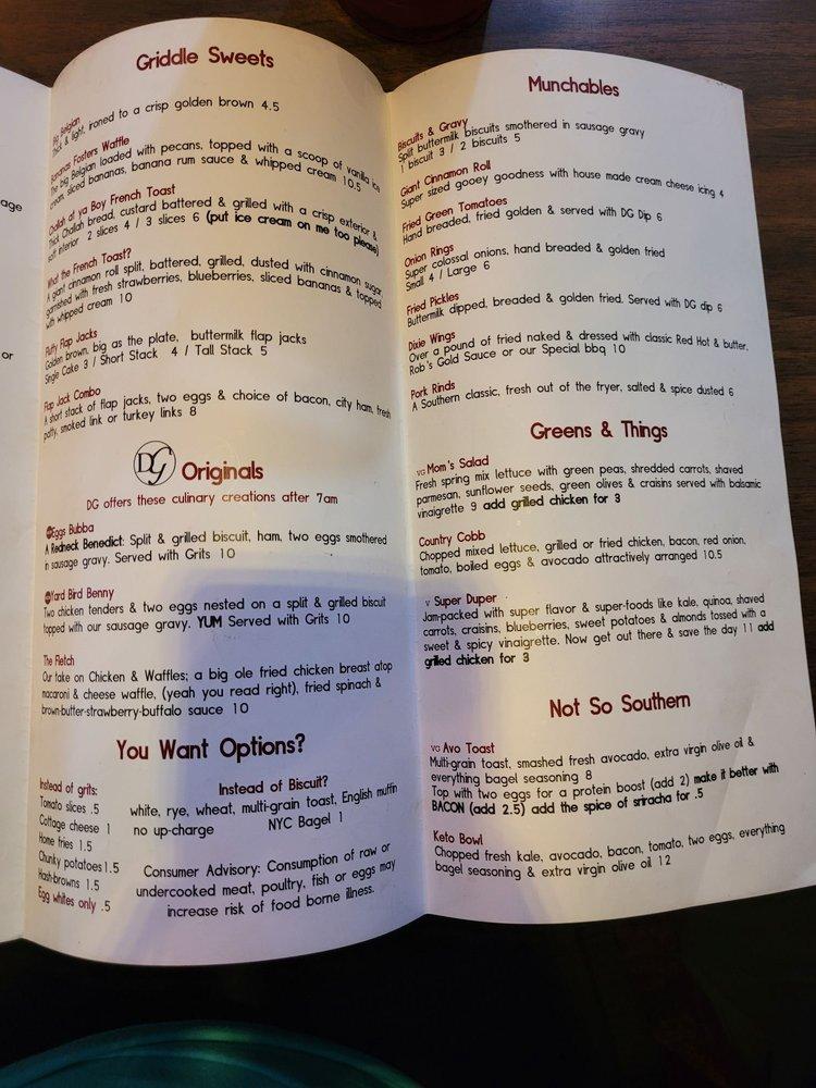 Menu at The Dixie Grill desserts, Live Oak