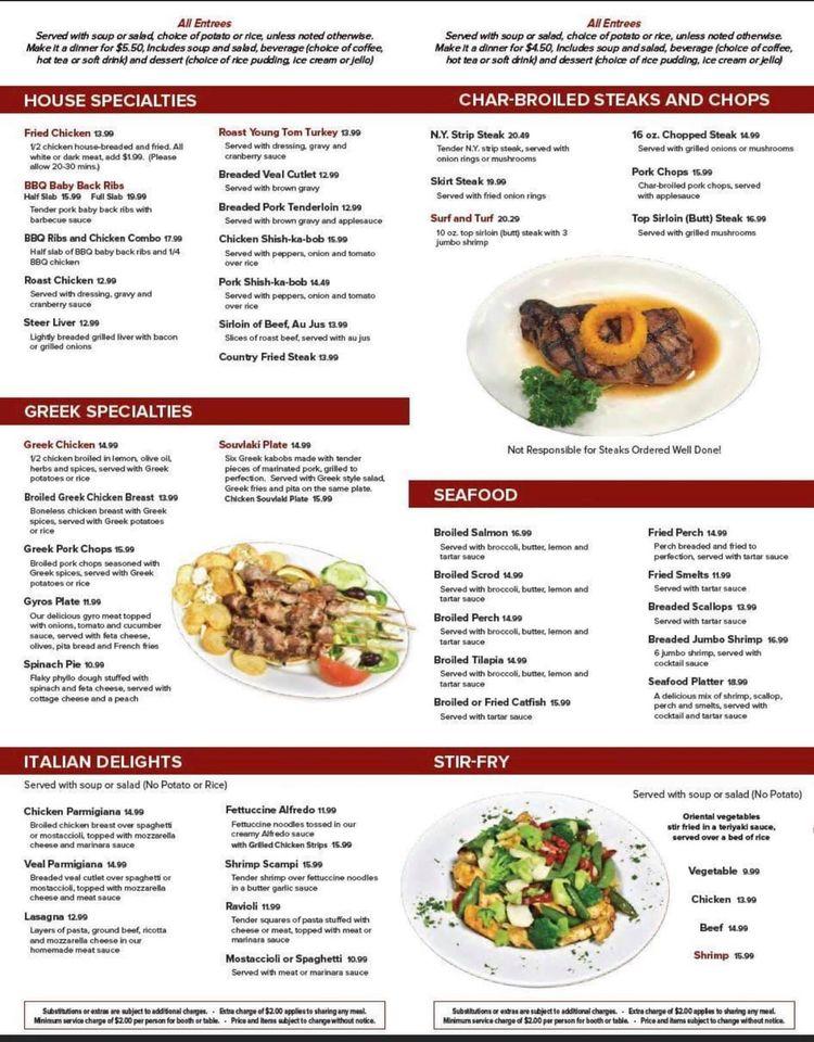 Menu at Olympic Star Restaurant, Tinley Park