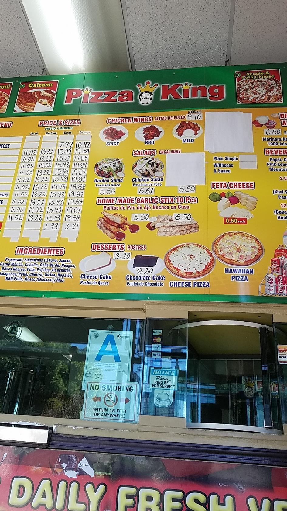 Menu at Pizza King pizzeria, Compton, Alondra Blvd