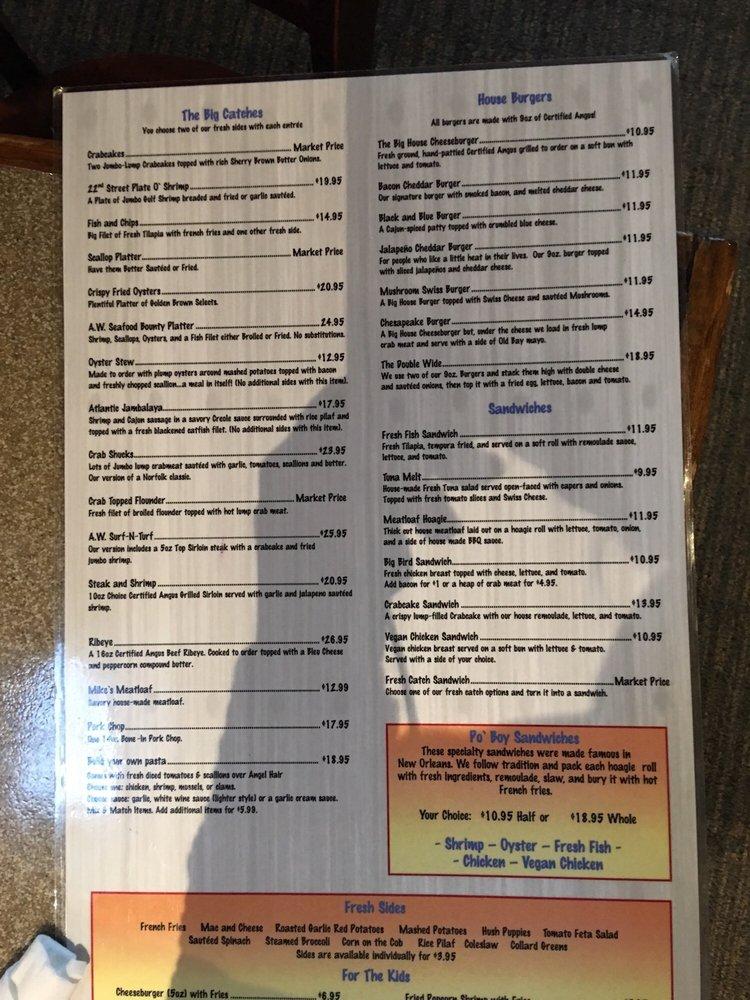 Menu at A W Shucks Raw Bar & Grill, Norfolk