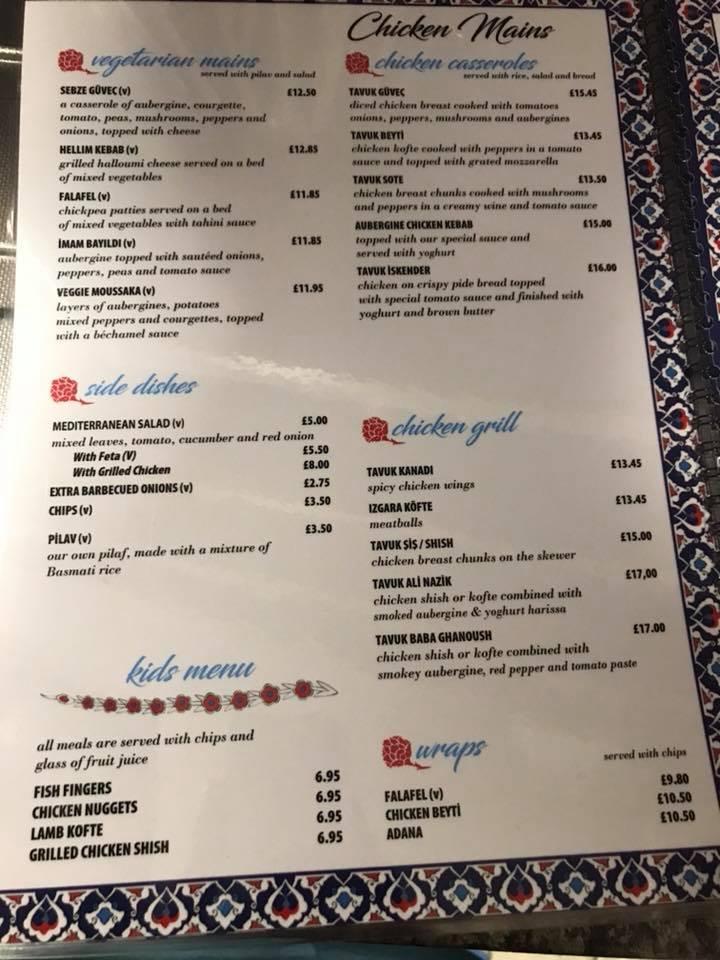 Menu at The Pasha Restaurant, Kirkcaldy