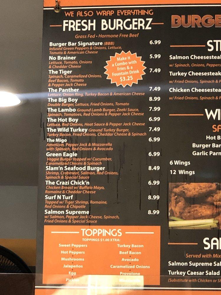 Menu at Burger bar, Camden