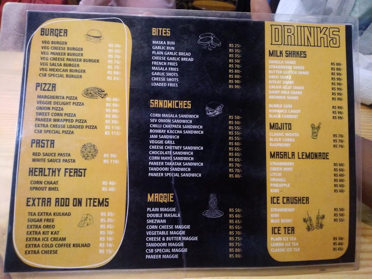 Menu at CHAI SUTTA BAR (Cuddle the kulhad), Rajendranagar, Patna
