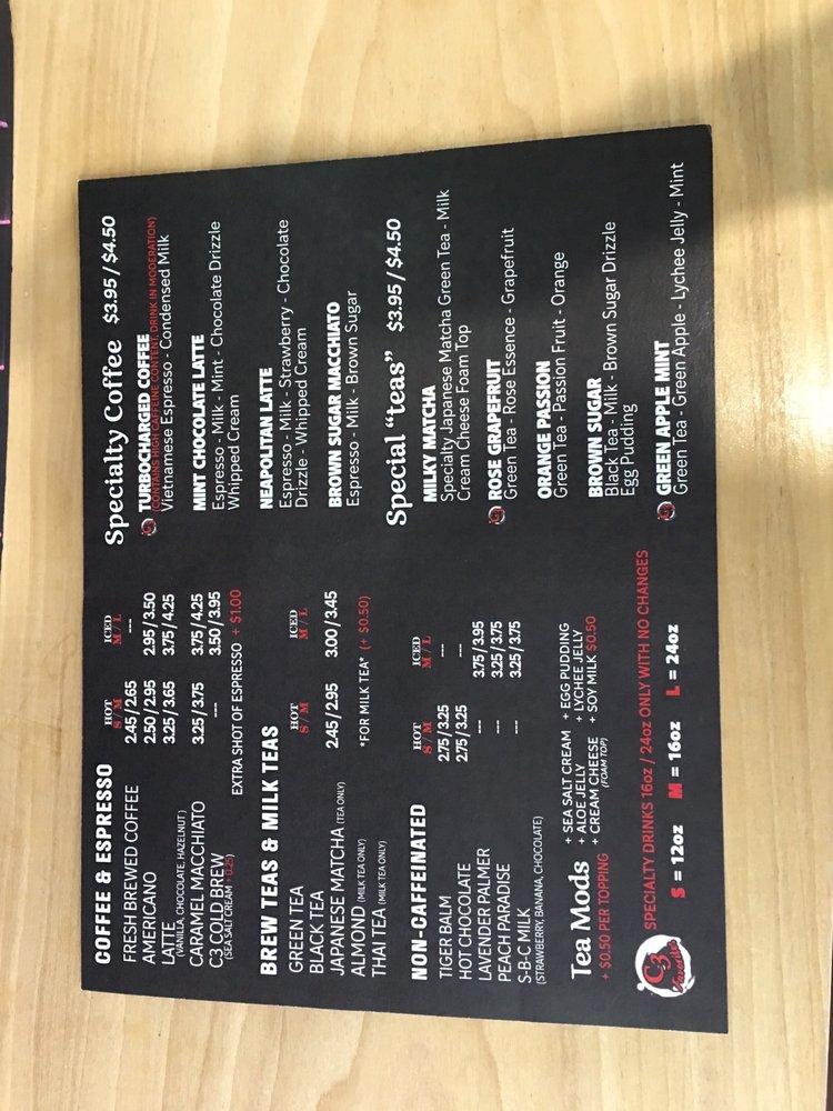 Menu at Car Code Cafe, Walnut