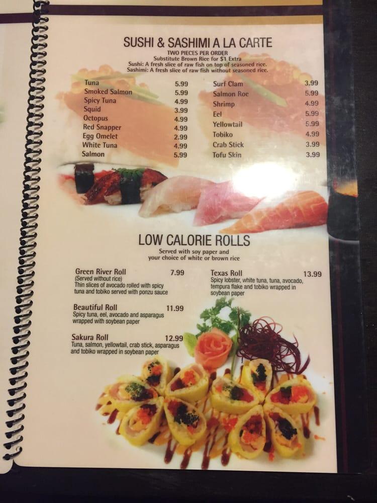 Menu at Hayashi Midtown restaurant, Lubbock, 19th St