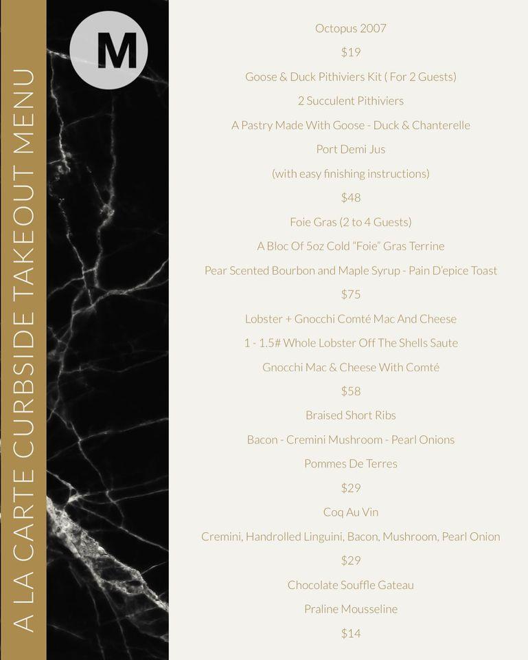 Menu at Marché Moderne pub & bar, Newport Beach, E Pacific Coast Hwy