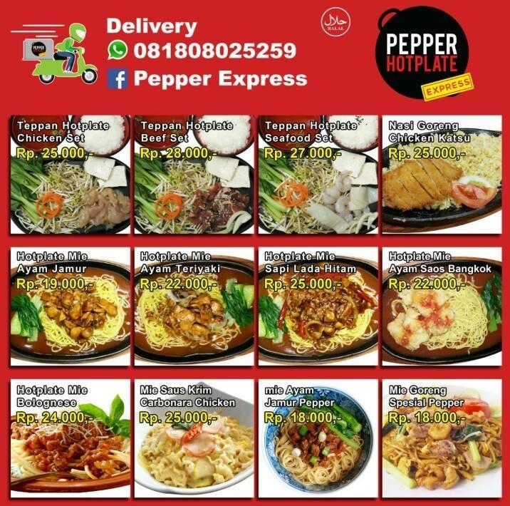 Menu at Pepper express, ruko taman palem restaurant, Jakarta