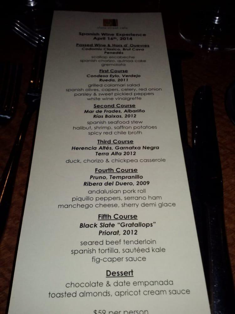 Menu at Slate Street Cafe, Albuquerque, 515 Slate Ave NW