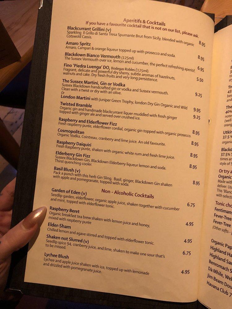 Menu at Terre à Terre pub & bar, Brighton, 71 East St