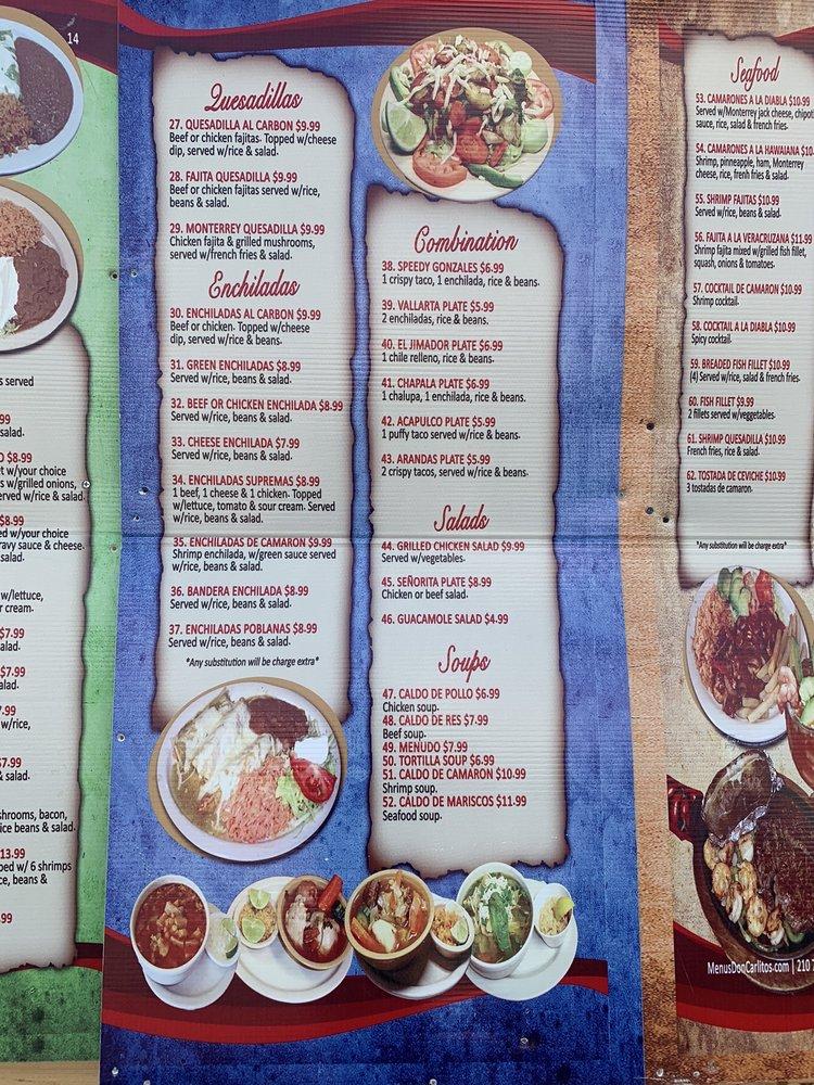Menu at El Jimador Don Pilo restaurant, Marble Falls