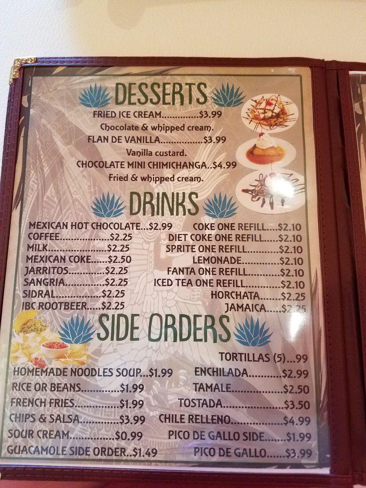 Menu at El Agave Mexican Restaurant LLC, Hoffman Estates