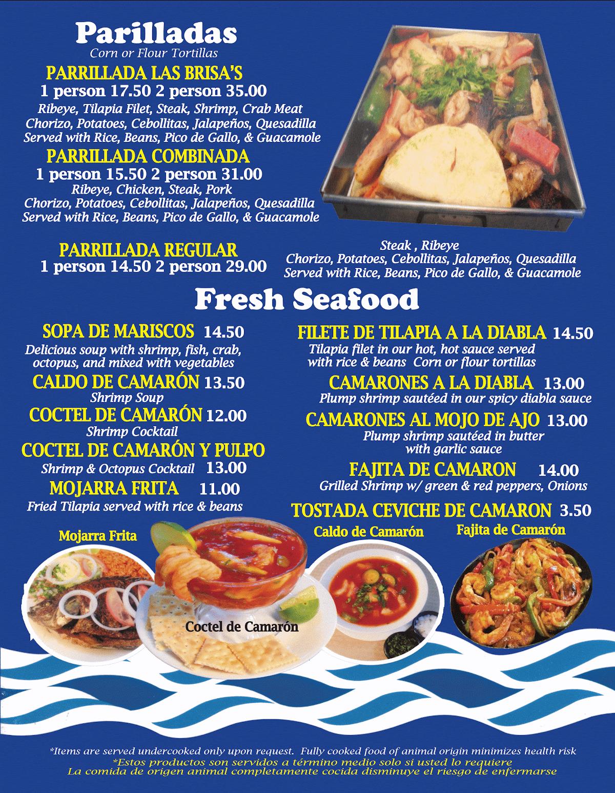 Menu at Las Brisa's pub & bar, Sheboygan