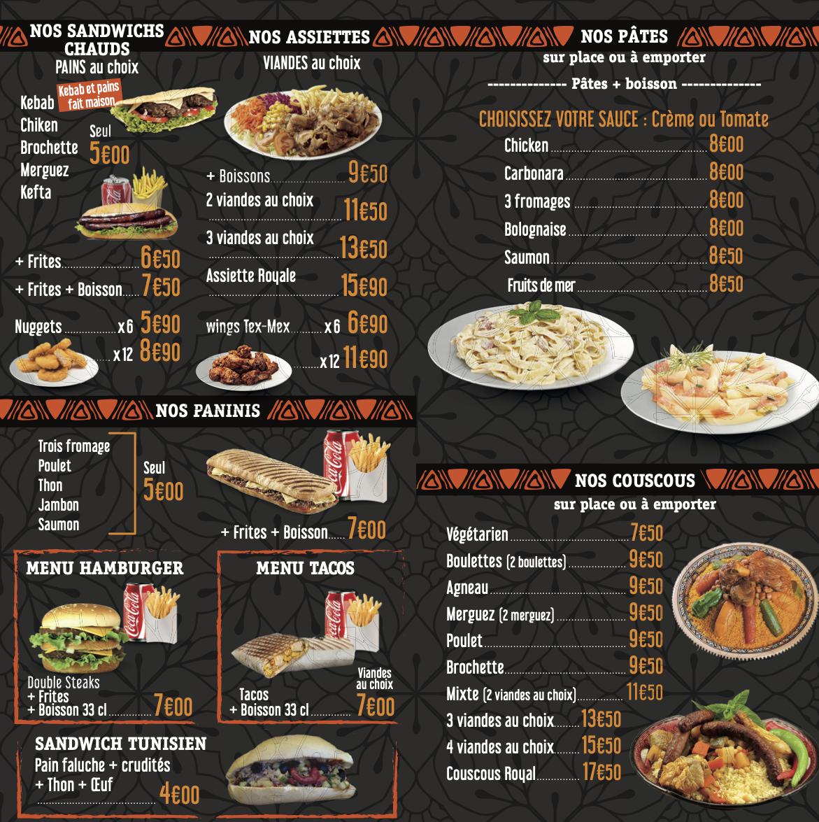 Menu au NUMBER ONE restaurant, Grande-Synthe