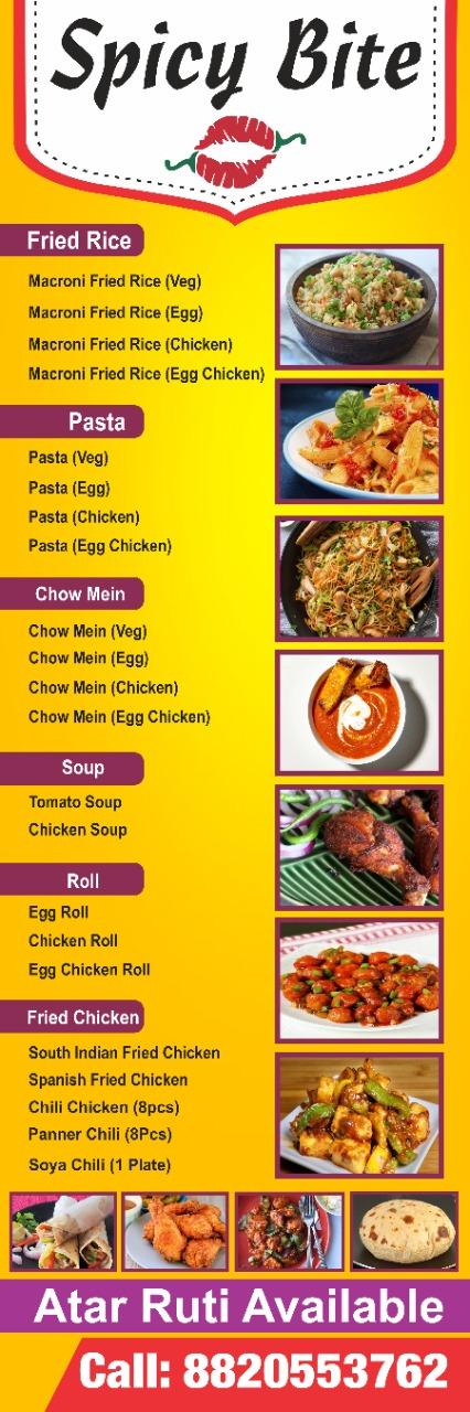 Menu at Spicy bite, Kolkata, Kolkata-700124