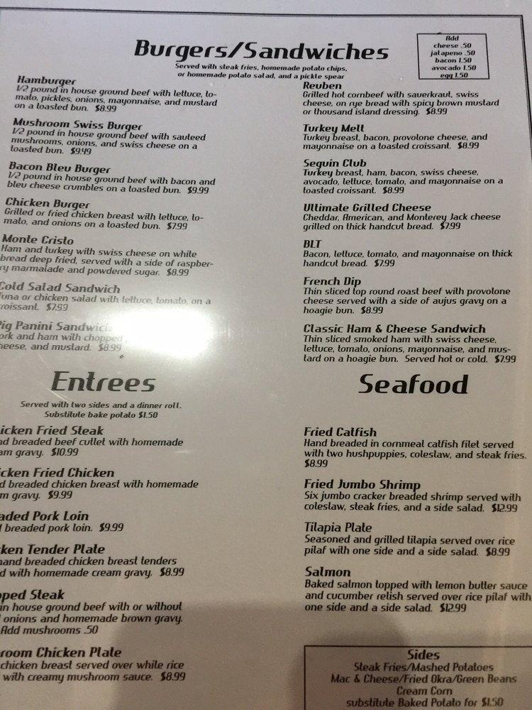 Menu at 1838 Grill restaurant, Seguin