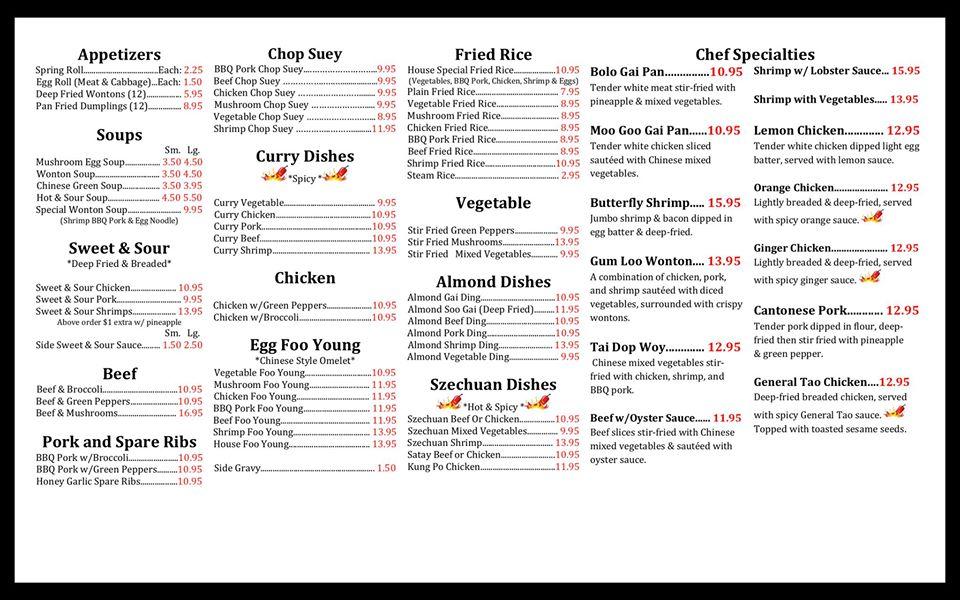 Menu at Bao Phu Restaurant, Kingston