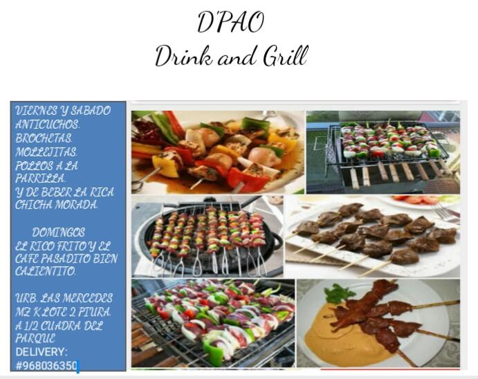 Menu at D'PAO restaurant, Peru