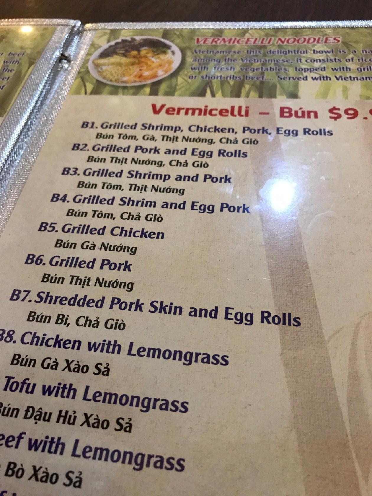 Menu at Pho Golden Palace Vietnamese Restaurant, Pensacola