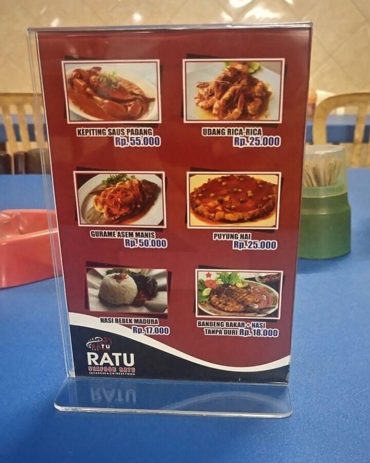 Menu at RATU Seafood restaurant, Bekasi Regency, Jl. Industri Jababeka ...