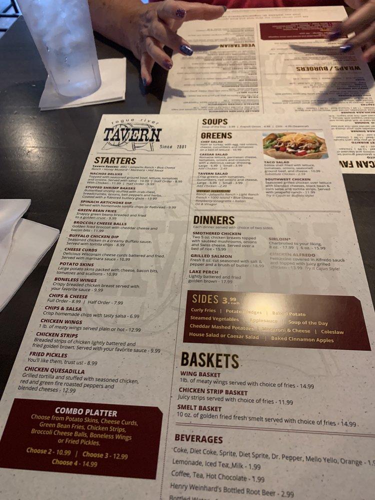 Menu at Rogue River Tavern pub & bar, Rockford