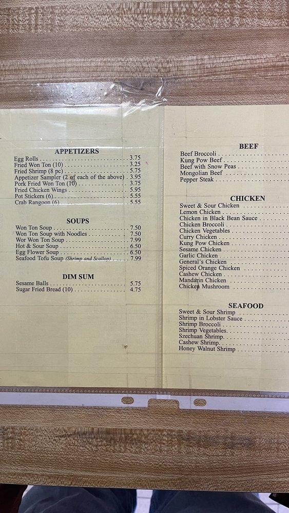 Menu at Asian Wok restaurant, Reno, Stead Blvd