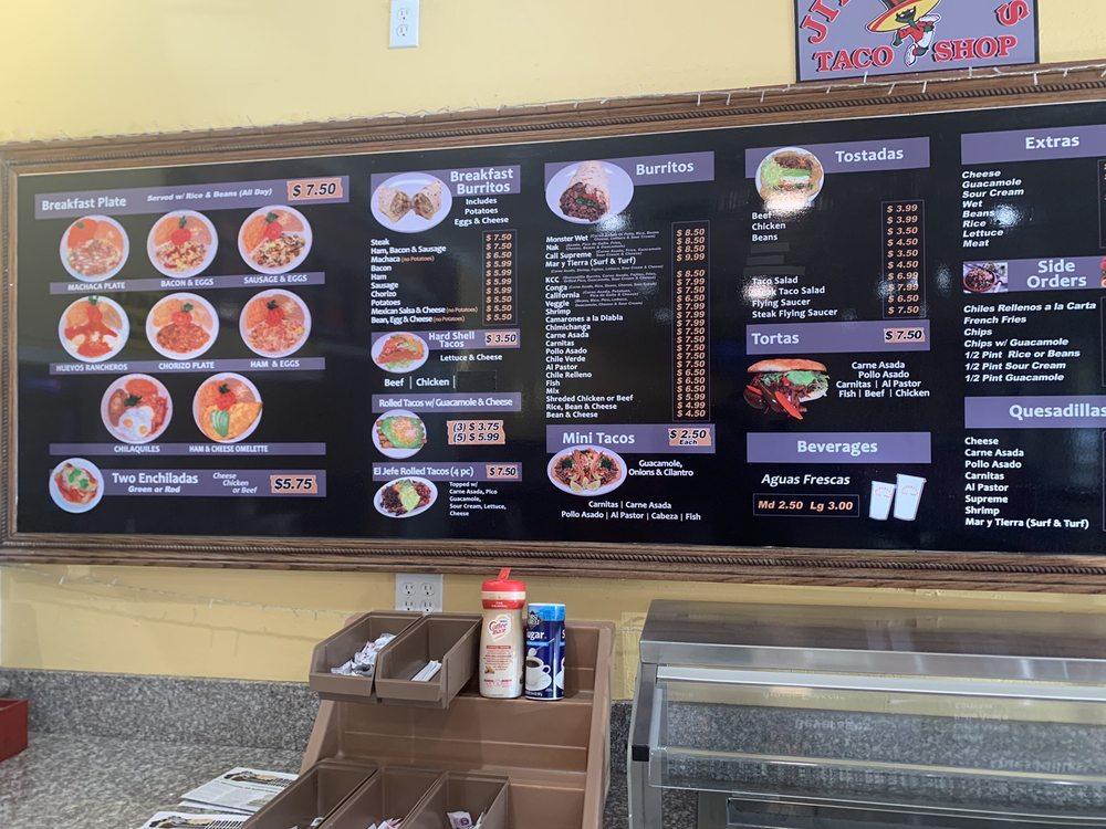 Menu at Jilberto's Taco Shop restaurant, Pauma Valley, 15265 CA-76