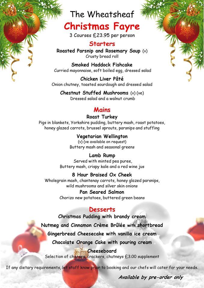 Menu at Wheatsheaf Pub and Restaurant, Barton-upon-Humber