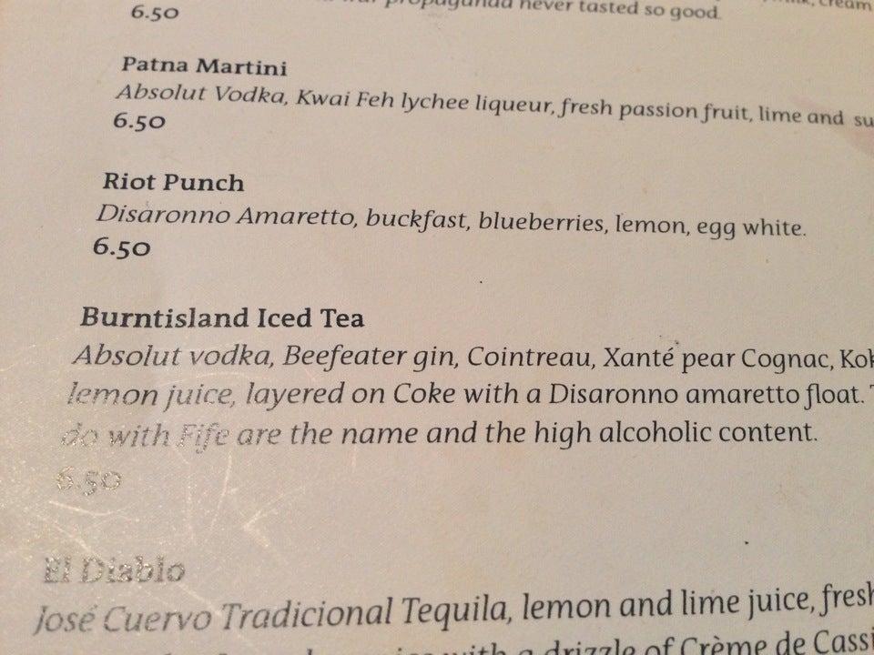 Menu at Dragonfly pub & bar, Edinburgh