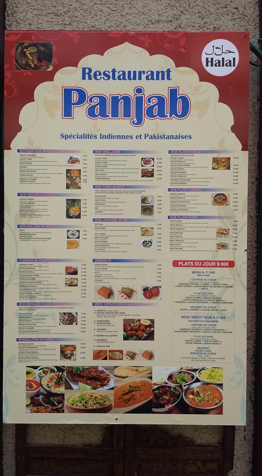 Menu au Le Punjab restaurant, Château-Thierry