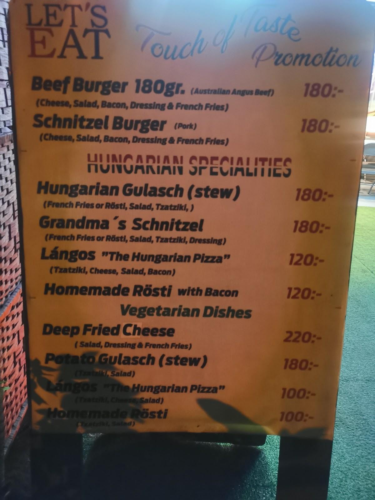 Menu at Let's Eat restaurant, Khuekkhak