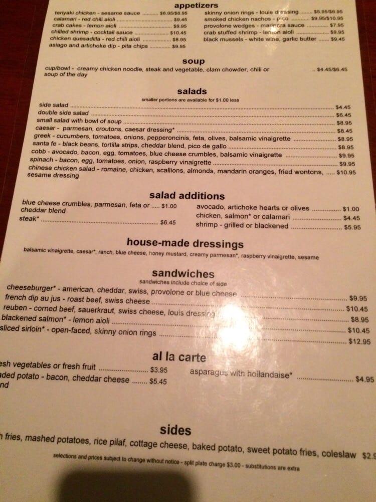 Menu at Nick's Bar & Grill, Clive