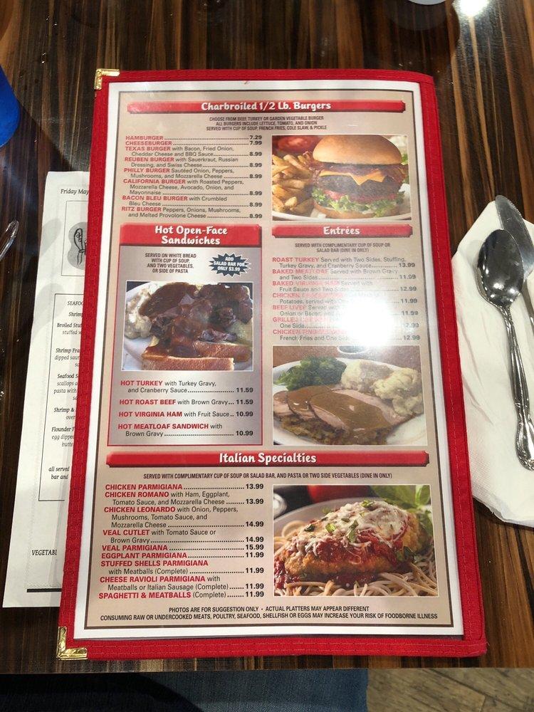Menu at RITZ Diner restaurant, Philadelphia